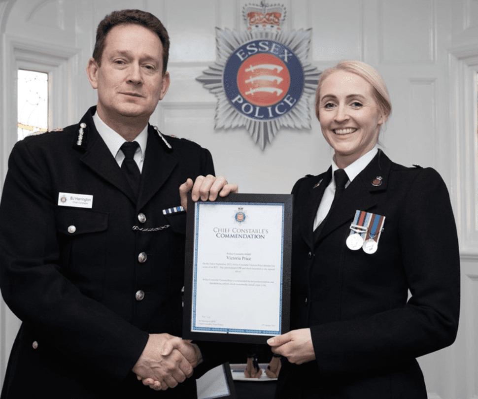 Commendation for a specially-trained police officer who helped to save ...