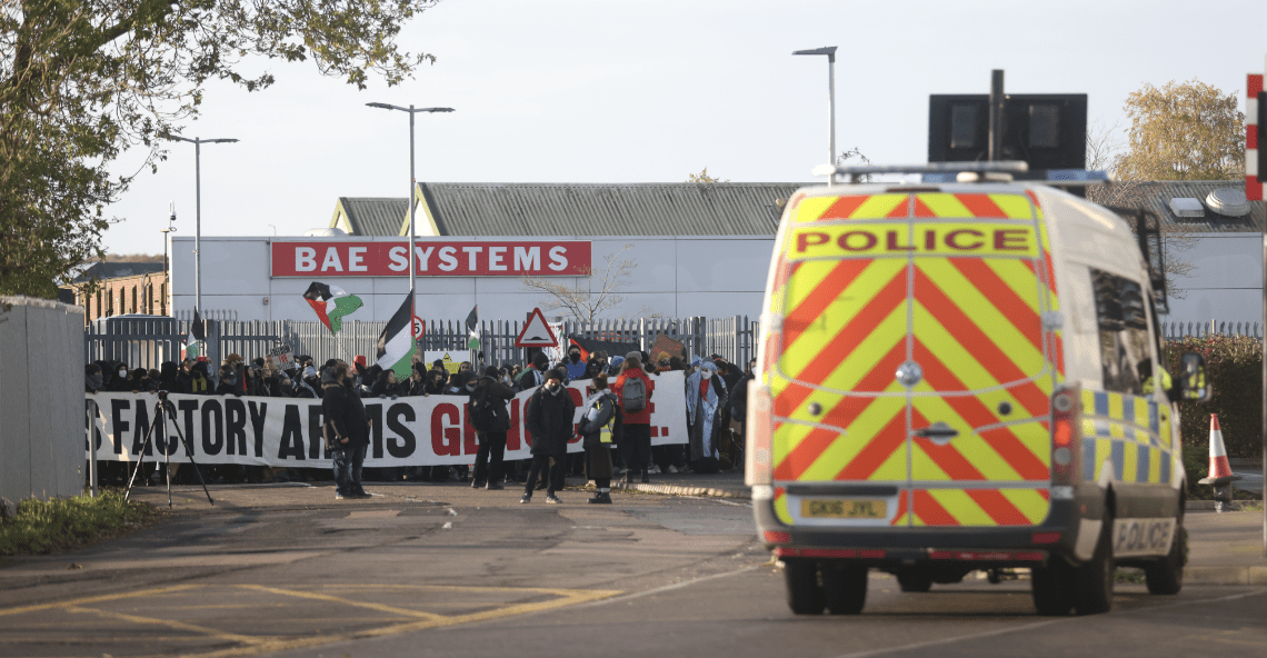 Protestors Gather at BAE Systems in Rochester and London Universities ...
