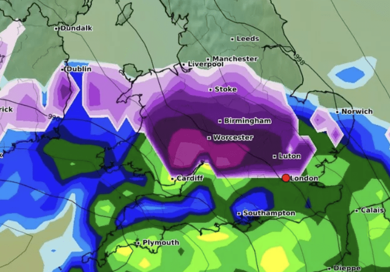 New Weather Map Reveals Potential Snowfall in the Coming Week for Kent ...