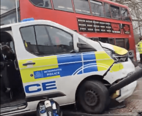 Nine Hospitalised After Collision Between Police Van and Double-Decker ...