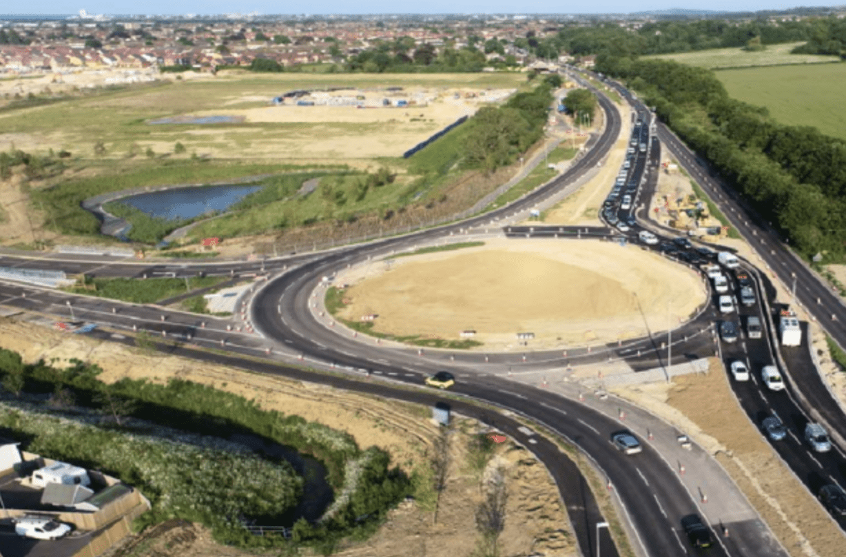 New Roundabout Construction on A27 to Benefit New Monks Farm ...