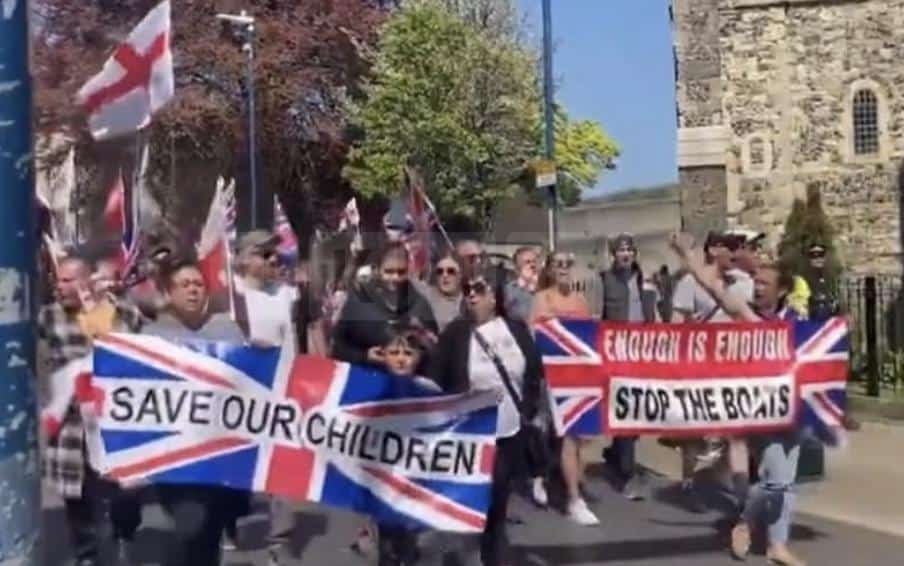 Large Police Presence as Hundreds Rally in Dover During Anti ...